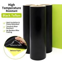 China Black PTFE High Temperature Tape With Yellow Release Paper Anti-static Self Adhesive Teflon Tape for sale