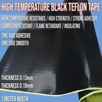 China Black PTFE High Temperature Tape With Yellow Release Paper Anti-static Self Adhesive Teflon Tape for sale