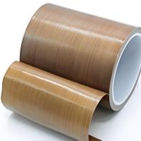 China Brown PTFE Fiberglass Tape High Temperature 260℃ Non-stick Heat Resistant Wear-resistant Teflon Cloth Tape for Industrial Use for sale