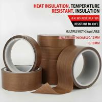 China Brown PTFE Fiberglass Tape High Temperature 260℃ Non-stick Heat Resistant Wear-resistant Teflon Cloth Tape for Industrial Use for sale