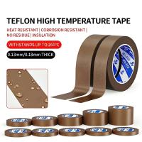 China Brown PTFE Fiberglass Tape High Temperature 260℃ Non-stick Heat Resistant Wear-resistant Teflon Cloth Tape for Industrial Use for sale