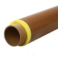 China PTFE Coated Fiberglass Tape With Yellow Release Paper 260℃ High Temperature Tear Resistant Non-stick Teflon Adhesive Tape For Heat Sealer for sale
