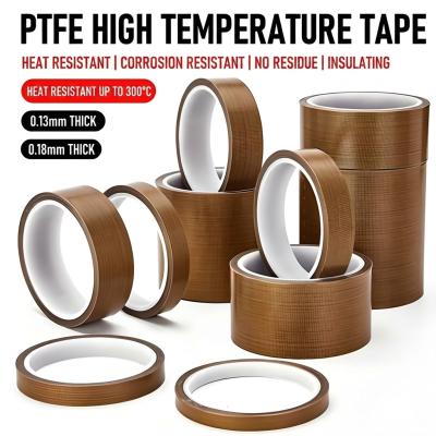 China 260℃ Heat Resistant Non-stick No Residue Industrial Insulation PTFE Tape with Premium Silicone Adhesive for sale