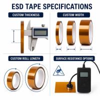China ESD Polyimide Tape (Anti-Static PI Tape / Low-Static PI Tape) – Single-Sided Silicone Adhesive for High-Temperature PCB Masking and Static-Sensitive Electronic Assembly for sale