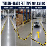 China PET Floor Marking Tape (Polyester Floor Tape / Warehouse Aisle Tape / Workshop Line Marking Tape) – Wear-Resistant Safety Identification for Factories, AGV Routes & 5S Areas for sale