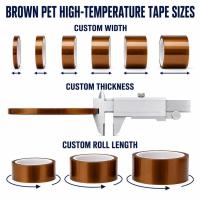 China Brown PET High-Temperature Tape (Amber Polyester Masking Tape / Brown PET Silicone Tape / Anodizing Masking Tape) – For Anodizing, Electroplating & Powder Coating for sale