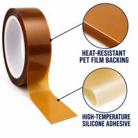 China Brown PET High-Temperature Tape (Amber Polyester Masking Tape / Brown PET Silicone Tape / Anodizing Masking Tape) – For Anodizing, Electroplating & Powder Coating for sale