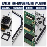 China Black PET High Temperature Tape (Black Polyester Masking Tape / Light-Blocking PET Tape / Electrical Insulation Tape) – For Camera Modules, Displays, PCB Masking & Powder Coating for sale