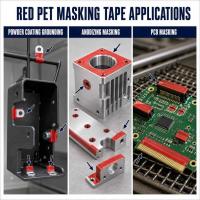 China Red PET High Temperature Tape (Red Polyester Masking Tape / Red Powder Coating Tape / High-Visibility Process Protection Tape) – For Grounding Points, No-Spray Areas & PCB Masking for sale