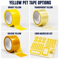 China Yellow PET High Temperature Tape (Yellow Polyester Masking Tape / Yellow Powder Coating Tape / Heat-Resistant Process Marking Tape) – For Busbars, Conductive Surfaces & Baking for sale