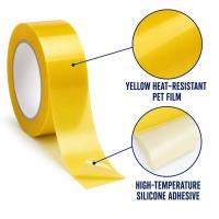 China Yellow PET High Temperature Tape (Yellow Polyester Masking Tape / Yellow Powder Coating Tape / Heat-Resistant Process Marking Tape) – For Busbars, Conductive Surfaces & Baking for sale