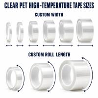 China Clear PET High Temperature Tape (Transparent Polyester Silicone Tape / High Temperature Label Protection Tape / Clear PET Masking Tape) – For Barcode, PCB & Window Protection for sale