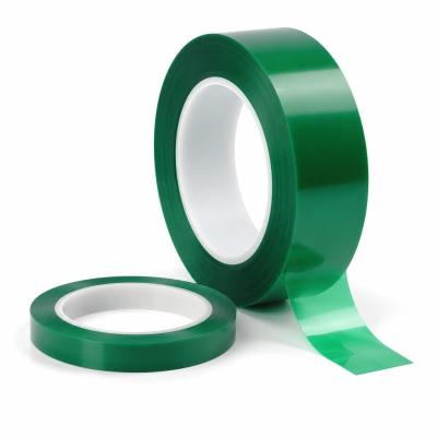 China Green PET High Temperature Tape (Green Polyester Powder Coating Tape / PET Silicone Masking Tape / Green Anodizing Tape) – For Metal Finishing, PCB & Energy Equipment for sale