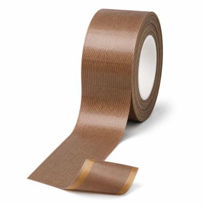 China PTFE Zone Tape / Edge Adhesive PTFE Tape / Adhesive-Free Center Heat Sealer Tape with Silicone Adhesive and PTFE-Coated Fiberglass for Impulse Sealers and Packaging Machines for sale