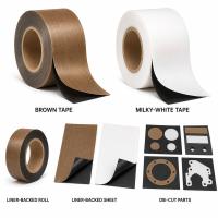 China PTFE Tape with Black Release Liner / Liner-Backed PTFE Tape / PTFE Heat Sealer Tape with Silicone Adhesive for Die Cutting, Packaging Machinery, Sealing Plates and Guide Rails for sale