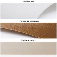 China Silicone Adhesive PTFE Tape / PTFE Heat Sealer Tape / Non-Stick PTFE Tape with Pure Film or Coated Fiberglass Backing for Packaging Machinery, Hot Presses and Guide Rails for sale