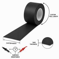 China Black PTFE Film Tape / Anti-Static PTFE Tape / ESD PTFE Tape with Silicone Adhesive and Fiberglass-Free Backing for Non-Stick Guides, Heat Sealers and Evaluated ESD Fixtures for sale