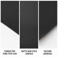 China Black PTFE Film Tape / Anti-Static PTFE Tape / ESD PTFE Tape with Silicone Adhesive and Fiberglass-Free Backing for Non-Stick Guides, Heat Sealers and Evaluated ESD Fixtures for sale