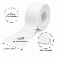 China Milky White PTFE Film Tape / Pure PTFE Adhesive Tape / Non-Stick PTFE Tape with Silicone Adhesive and Fiberglass-Free Backing for Heat Sealers, Rollers and Guide Rails for sale