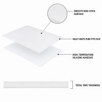 China Milky White PTFE Film Tape / Pure PTFE Adhesive Tape / Non-Stick PTFE Tape with Silicone Adhesive and Fiberglass-Free Backing for Heat Sealers, Rollers and Guide Rails for sale