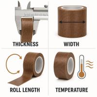 China Brown PTFE Fiberglass Tape (Brown PTFE Glass Cloth Tape / Brown Heat Sealer Tape) – Silicone Adhesive Non-Stick Lining for Heat Sealers, Guide Rails & Packaging Machinery for sale