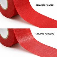 China Red High Temperature Masking Tape / Red Crepe Paper Tape / Silicone Adhesive Masking Tape for Industrial Paint Masking, Powder Coating and Heat-Process Surface Protection for sale