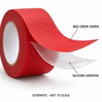 China Red High Temperature Masking Tape / Red Crepe Paper Tape / Silicone Adhesive Masking Tape for Industrial Paint Masking, Powder Coating and Heat-Process Surface Protection for sale