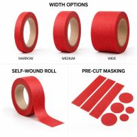 China Red High Temperature Masking Tape / Red Crepe Paper Tape / Silicone Adhesive Masking Tape for Industrial Paint Masking, Powder Coating and Heat-Process Surface Protection for sale