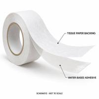 China Single-Sided Tissue Tape / Single-Coated Tissue Tape / Tissue Paper Adhesive Tape with Water-Based Adhesive for Room-Temperature Paper Handling and Surface Attachment for sale