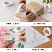 China Single-Sided Tissue Tape / Single-Coated Tissue Tape / Tissue Paper Adhesive Tape with Water-Based Adhesive for Room-Temperature Paper Handling and Surface Attachment for sale