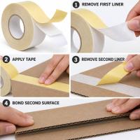 China Double-Sided Tissue Tape / Double-Coated Tissue Tape / Tissue Mounting Tape with Water-Based Adhesive and Two Release Paper Liners for Staged Bonding and Indoor Assembly for sale