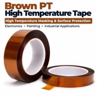 China Brown PET High-Temperature Tape (Amber Polyester Masking Tape / Brown PET Silicone Tape / Anodizing Masking Tape) – For Anodizing, Electroplating & Powder Coating for sale