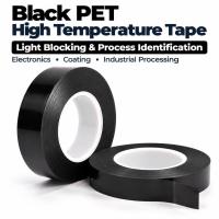 China Black PET High Temperature Tape (Black Polyester Masking Tape / Light-Blocking PET Tape / Electrical Insulation Tape) – For Camera Modules, Displays, PCB Masking & Powder Coating for sale