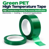 China Green PET High Temperature Tape (Green Polyester Powder Coating Tape / PET Silicone Masking Tape / Green Anodizing Tape) – For Metal Finishing, PCB & Energy Equipment for sale