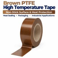 China Brown PTFE Fiberglass Tape (Brown PTFE Glass Cloth Tape / Brown Heat Sealer Tape) – Silicone Adhesive Non-Stick Lining for Heat Sealers, Guide Rails & Packaging Machinery for sale