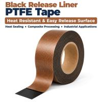 China PTFE Tape with Black Release Liner / Liner-Backed PTFE Tape / PTFE Heat Sealer Tape with Silicone Adhesive for Die Cutting, Packaging Machinery, Sealing Plates and Guide Rails for sale