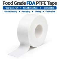 China FDA-Compliant White PTFE Tape / Food Grade PTFE Film Tape / Non-Stick Heat Sealer Tape with Silicone Adhesive for Food Packaging, Processing Equipment and Roller Covers for sale