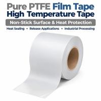 China Pure PTFE Film Tape / Skived PTFE Adhesive Tape / Extruded PTFE Tape with Silicone Adhesive and Fiberglass-Free Backing for Roller Wrapping, Heat Sealers and Guide Rails for sale