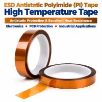 China ESD Polyimide Tape (Anti-Static PI Tape / Low-Static PI Tape) – Single-Sided Silicone Adhesive for High-Temperature PCB Masking and Static-Sensitive Electronic Assembly for sale