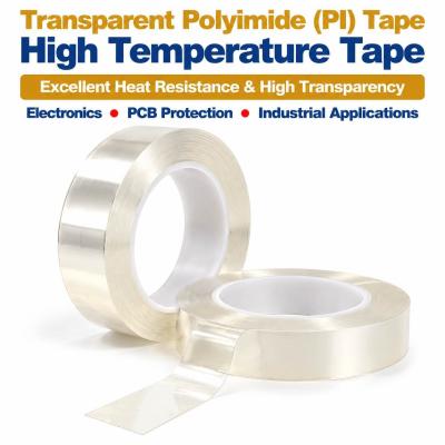 China Transparent Polyimide Tape (Colorless PI Tape / CPI Film Tape / Clear Heat-Resistant Tape) – Silicone or Acrylic Adhesive for Displays, Cameras, FPC & Semiconductor Labels for sale