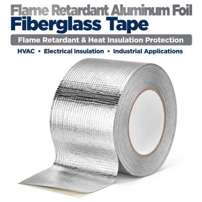 China Flame-Retardant Aluminum Foil Glass Cloth Tape (High-Temperature Foil Fiberglass Tape / Heat-Reflective Glass Cloth Tape) – For HVAC Ducts, Cable Wrap & Thermal Shielding for sale