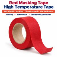 China Red High Temperature Masking Tape / Red Crepe Paper Tape / Silicone Adhesive Masking Tape for Industrial Paint Masking, Powder Coating and Heat-Process Surface Protection for sale