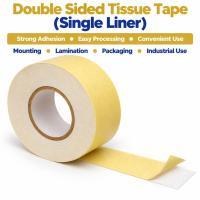 China Double-Sided Tissue Tape / Double-Coated Tissue Tape / Tissue Mounting Tape with Water-Based Adhesive and a Single Release Paper Liner for Paper Bonding and Packaging for sale