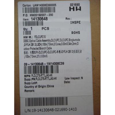 China Orinianl Huawei  Optical Cable PN 14130648    Parts,DLC/UPC,single mode,100m, for sale