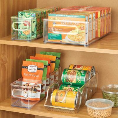 China Stackable Refrigerator Organizer Bin Clear Storage Organizer Container Bins for Pantry, Cabinets, Shelves for sale