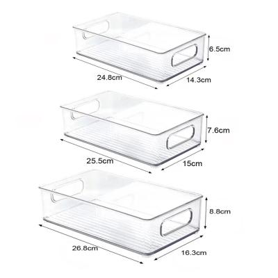 China Stackable Refrigerator Organizer Bin Clear Storage Organizer Container Bins for Pantry, Cabinets, Shelves for sale