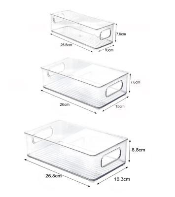 China Stackable Refrigerator Organizer Bin Clear Storage Organizer Container Bins for Pantry, Cabinets, Shelves for sale