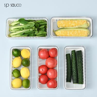 China Fresh Container Stackable Storage Box for Refrigerator Vegetable Fruit Storage Container Organizer Bins for sale