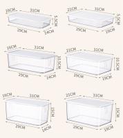China Plastic Storage Bins with lid Clear Pantry Organizer Box Bin Containers for Organizing Household items for sale