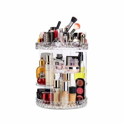 China Plus size 360-degree rotating adjustable multi-function makeup storage organizer large capacity cosmetic storage rack for sale